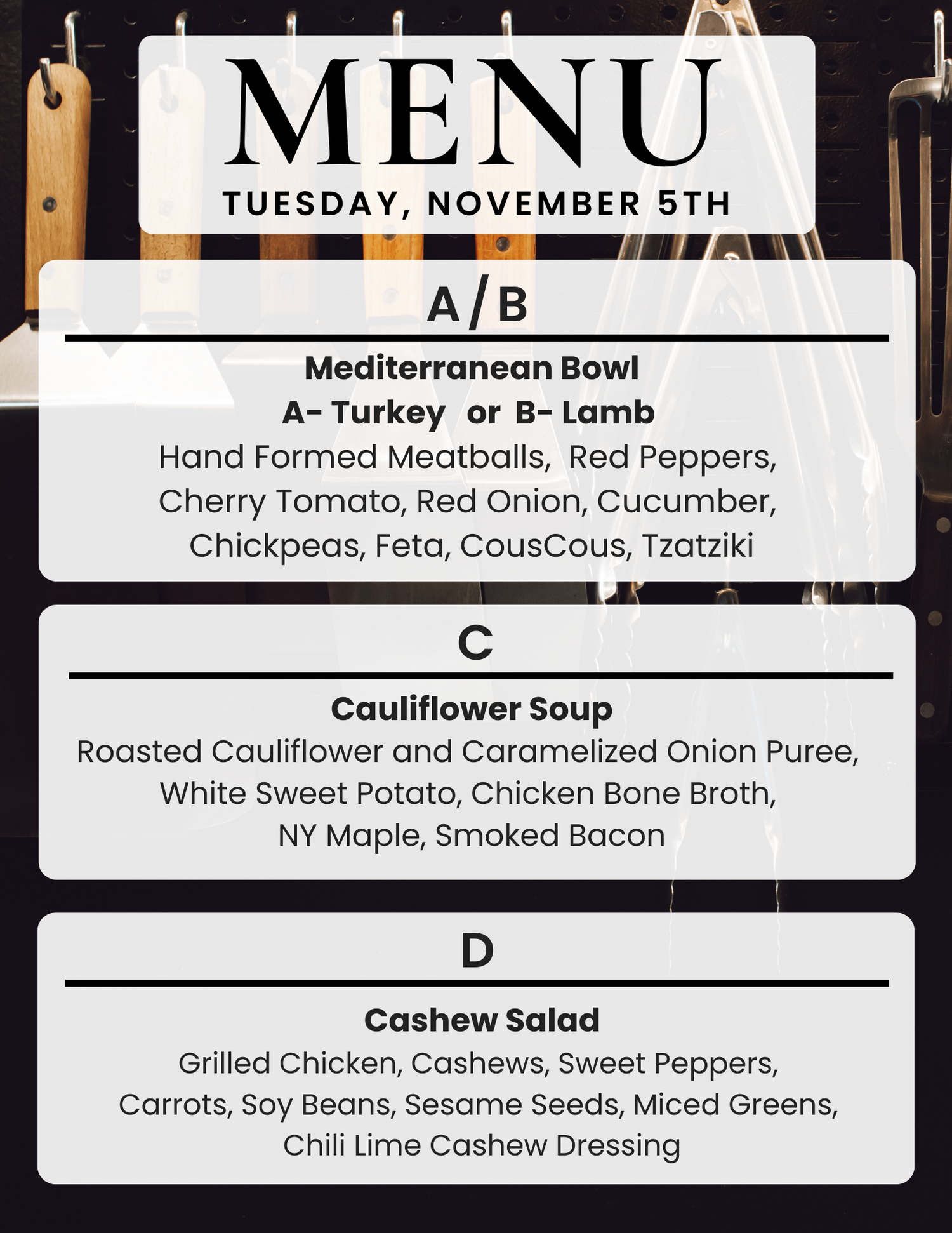 -Weekly Meal Preparation- – The Kitchen Studio by Chef Red Beard